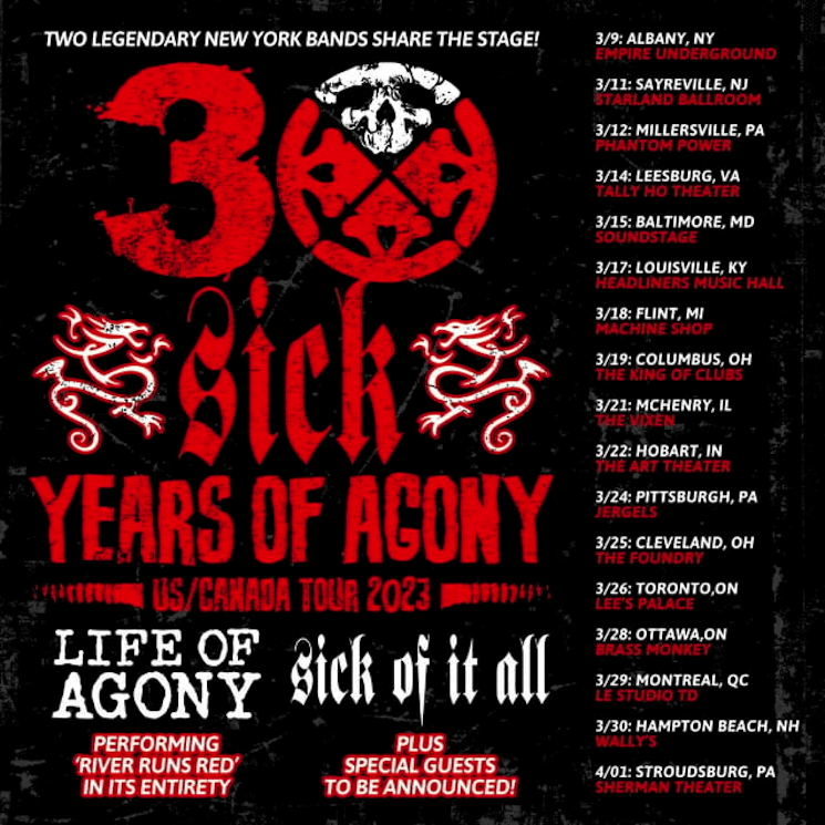Life of Agony and Sick of It All Plot 2023 North American Tour │ Exclaim!