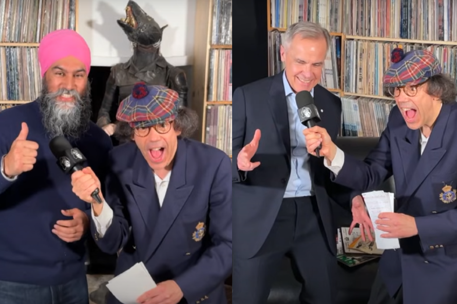 Watch Mark Carney and Jagmeet Singh Do the Hip Flip with Nardwuar ...