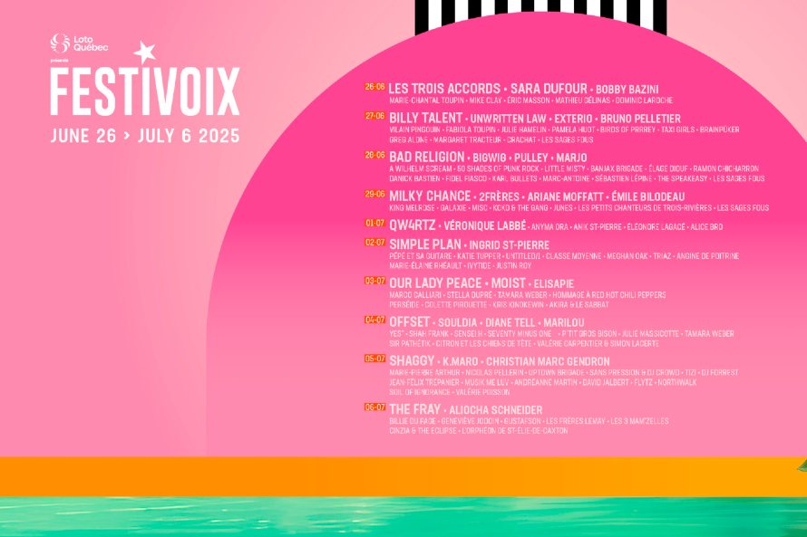 Billy Talent, Shaggy, the Fray Lead FestiVoix de Trois-Rivières 2025 ...