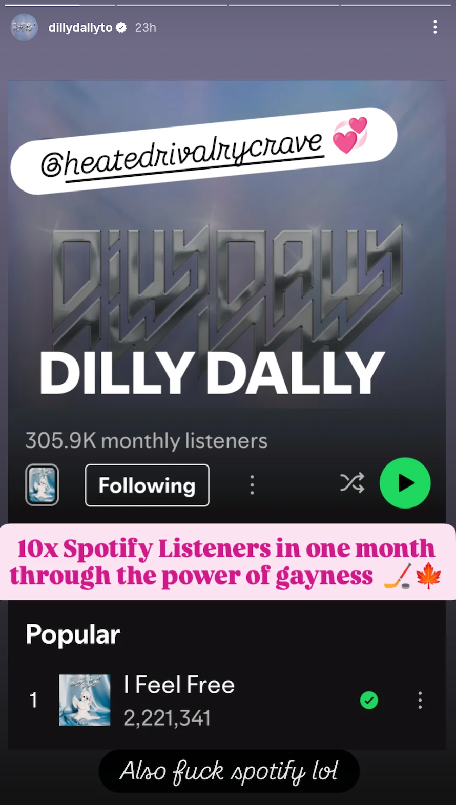 Dilly Dally Get Streaming Boost from 'Heated Rivalry' │ Exclaim!