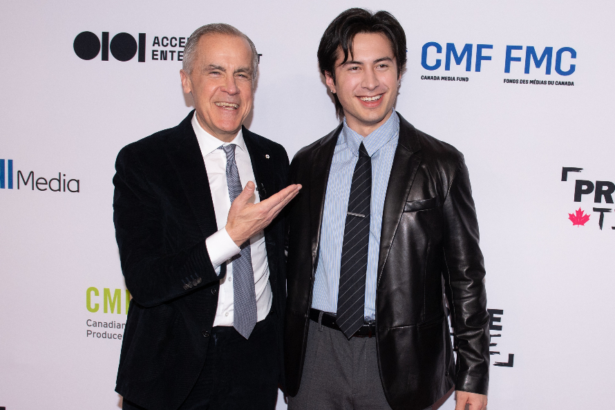 Mark Carney Snuggles Up with 'Heated Rivalry' Star Hudson Williams ...