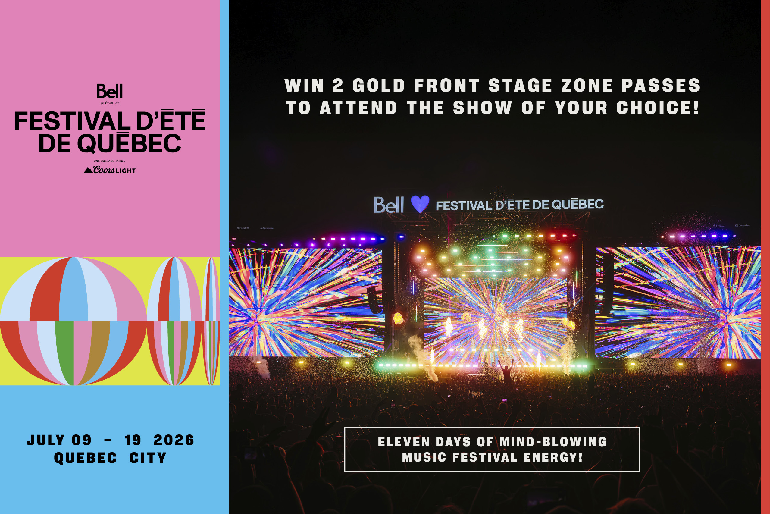 Festival d'été de Québec — Win Gold Front Stage Zone Passes to the Show ...